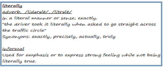 The abuses of ‘literally,’ and how nice thoughts can help. | Cor Lingua